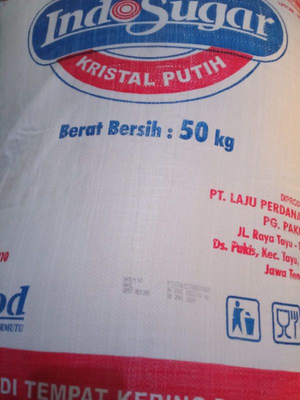 Gula Kristal Putih IndoSugar 50 Kg