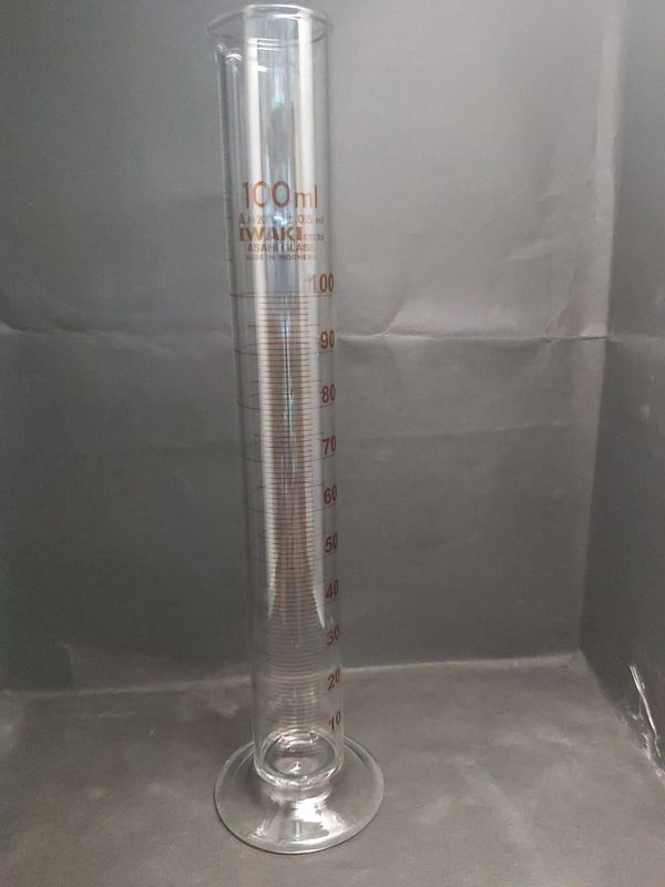 3022-100-N Measuring Cylinder, Class A, Amber Graduation, 100 ml IWAKI