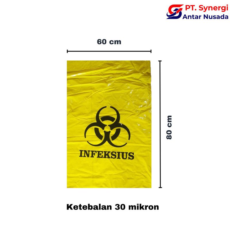 Kantong Sampah Medis Kuning Sablon HD Uk 03x60x80