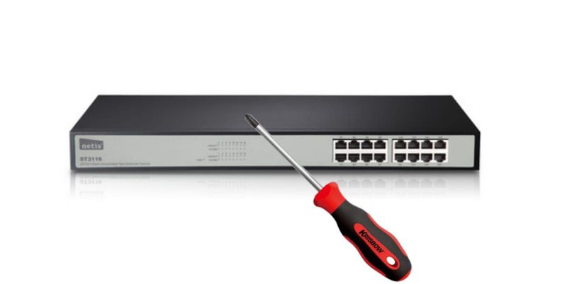 Switch Hub Netis 16 Port 10/100Mbps ST3116 Fast Ethernet Rackmount ...