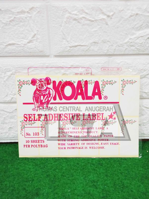 Kertas Sticker Label Koala No.103 Motif bunga