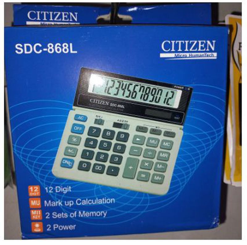 KALKULATOR CITIZEN SDC 868 L MURAH - CALCULATOR MEJA SDC-868L 12 DIGIT