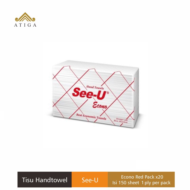 Atiga-Tisu handtowel See-U See U Econo Red karton isi 20 pack