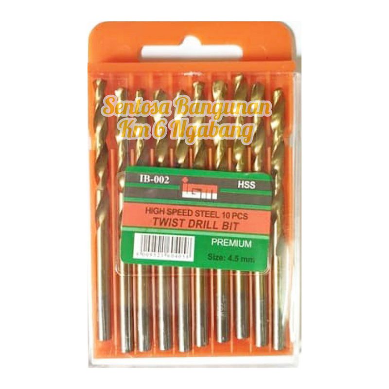 BOR BAJA KUNING 10 PCS UKURAN 4,5MM IGM