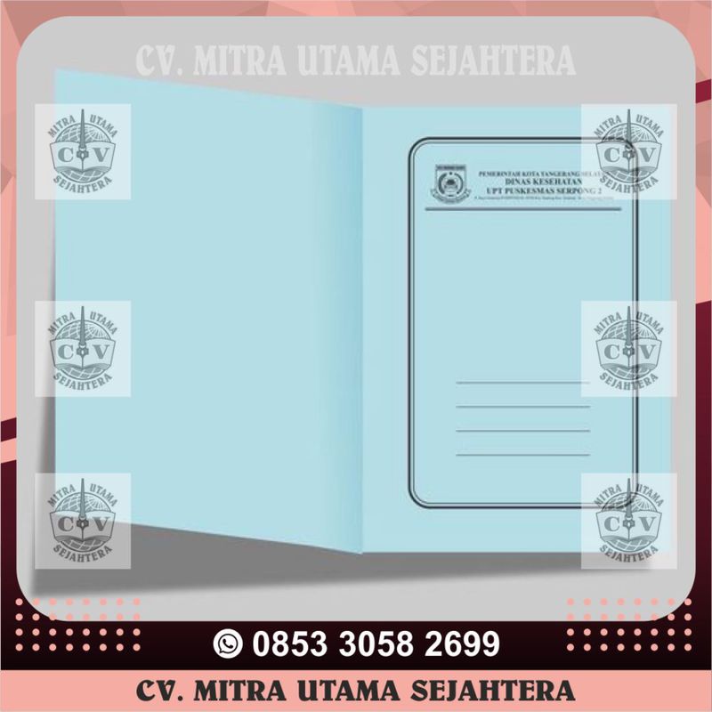Cetak Map Surat Uk. F4 Bahan Kartu Tik 1 Warna FREE DESAIN