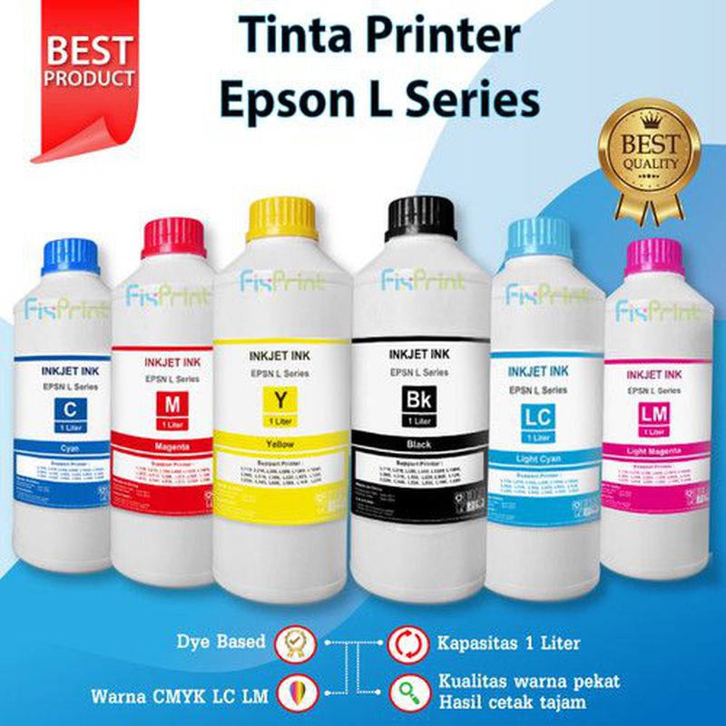 Tinta Epson Merk INKJET INK Berbagai Warna 1 Liter - Black