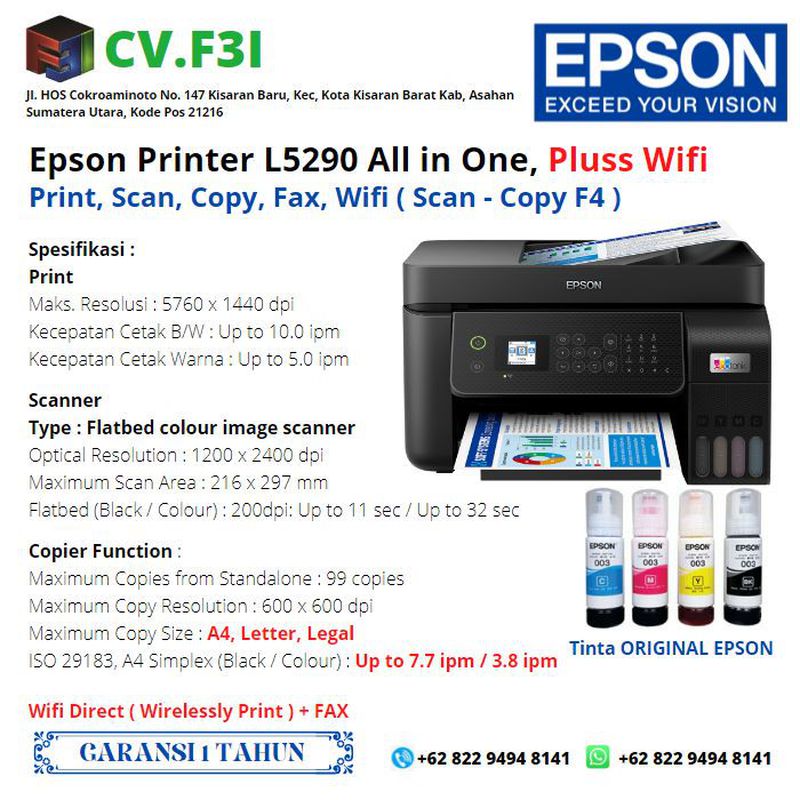 Epson Printer L5290 All in One Print,Scan,Copy,Fax,Wifi (Scan-Copy-Fax ...