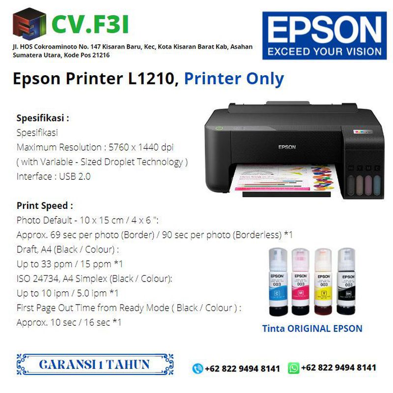 Epson Printer L1210, Printer Only