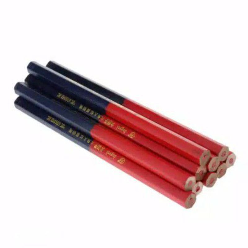 pensil merah biru
