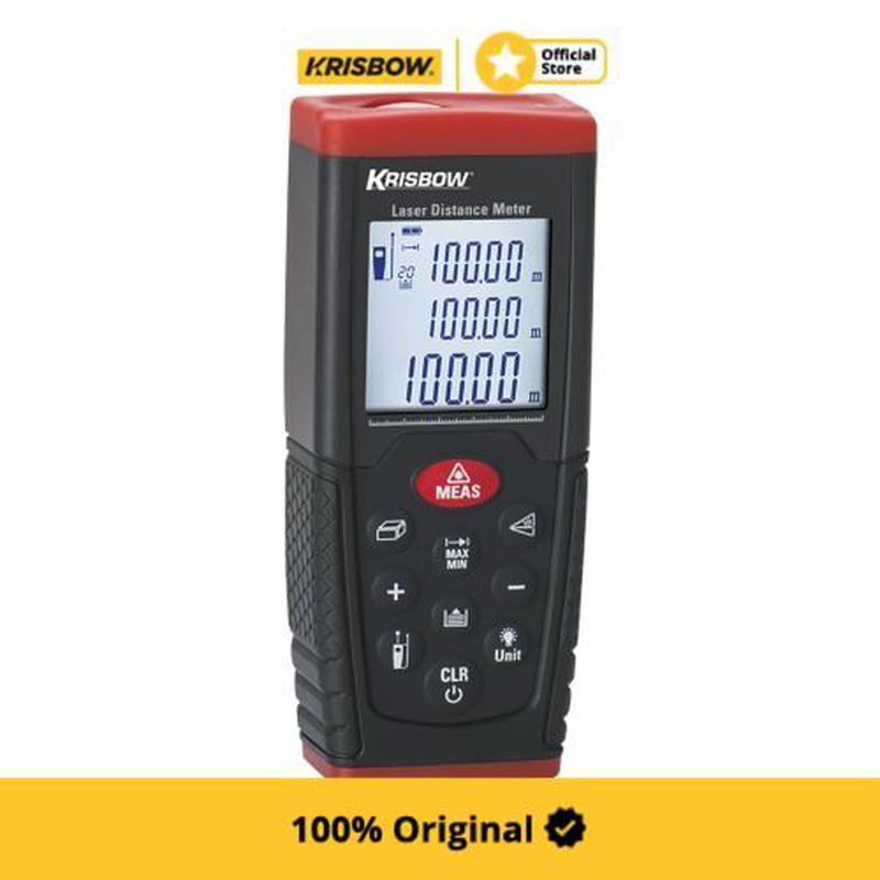 krisbow meteran laser digital compact 100 mtr