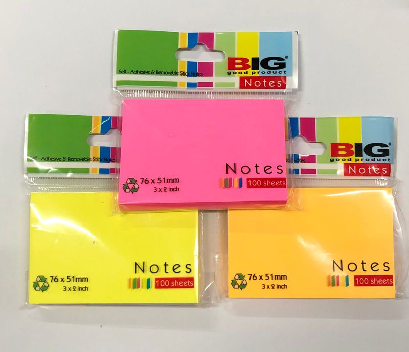 BIG STICKNOTE 76X51MM COLOUR