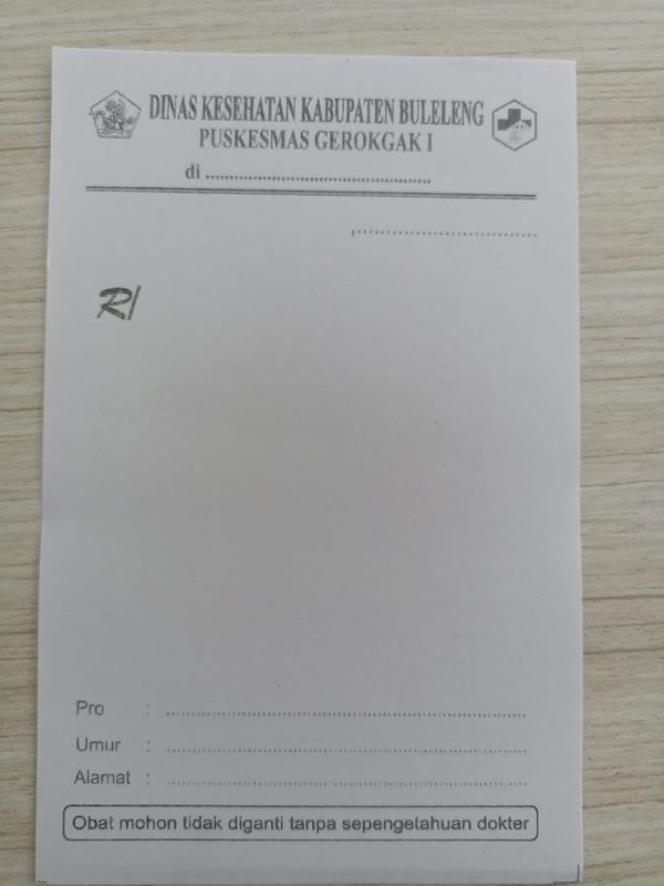 Cetak Blanko Resep Obat Pendek