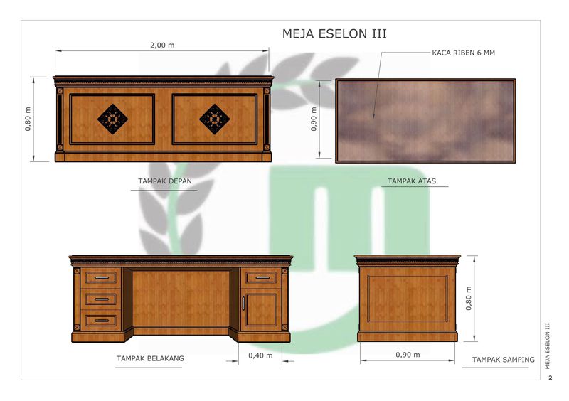 MEJA KERJA PEJABAT ESELON III