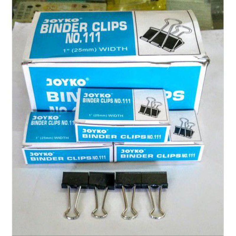 Binder Clip No. 111 Joyko / Klip / Penjepit Kertas (12 PCS)