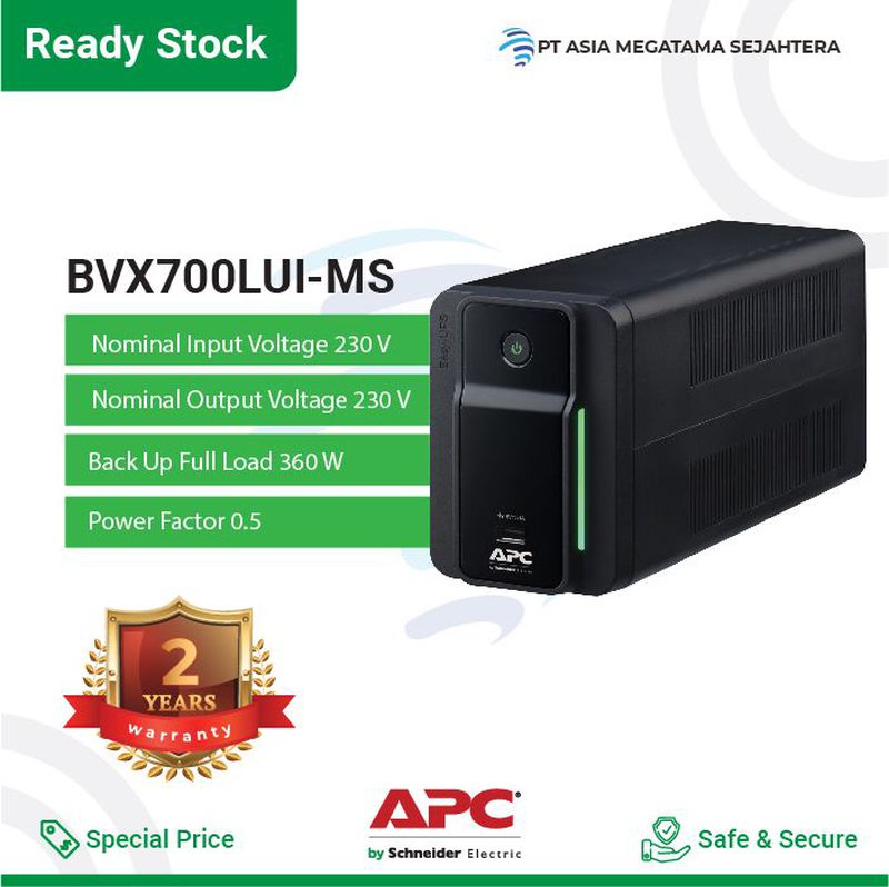 APC Easy Back-UPS BVX700LUI-MS , 700VA, 230V, AVR, USB Charging ...