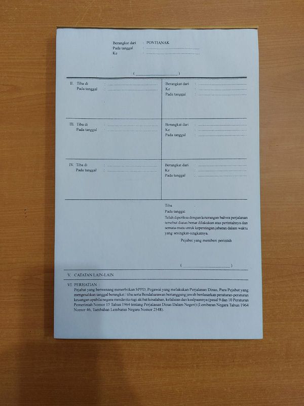 Blanko SPPD Halaman II