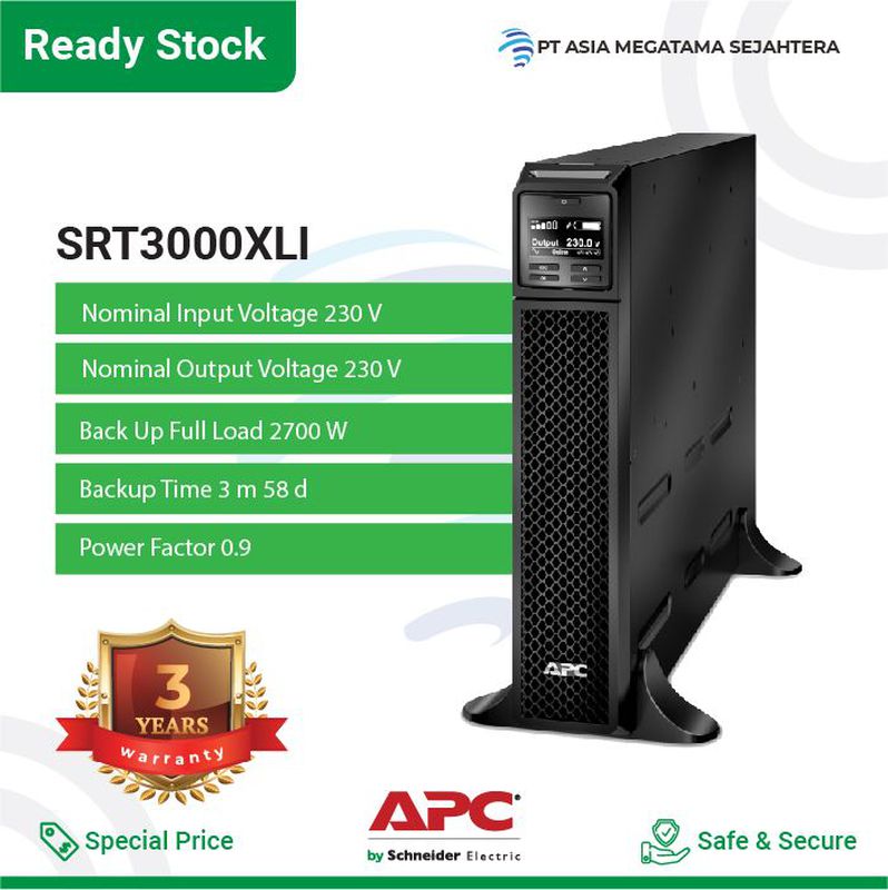 APC Smart-UPS SRT 3000VA 230V | SRT3000XLI