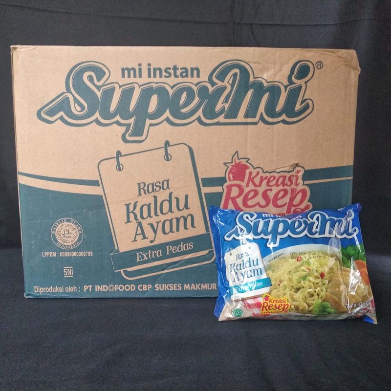 Supermi Mi Instan Kuah Rasa Kaldu Ayam Extra Pedas