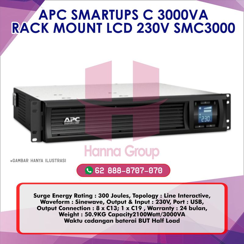 APC SMART UPS C 3000VA RACK MOUNT LCD 230V SMC 3000