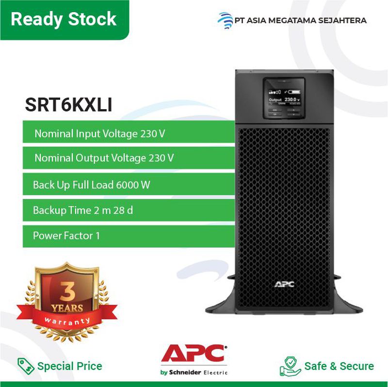 APC Smart-UPS SRT 6000VA 230V | SRT6KXLI