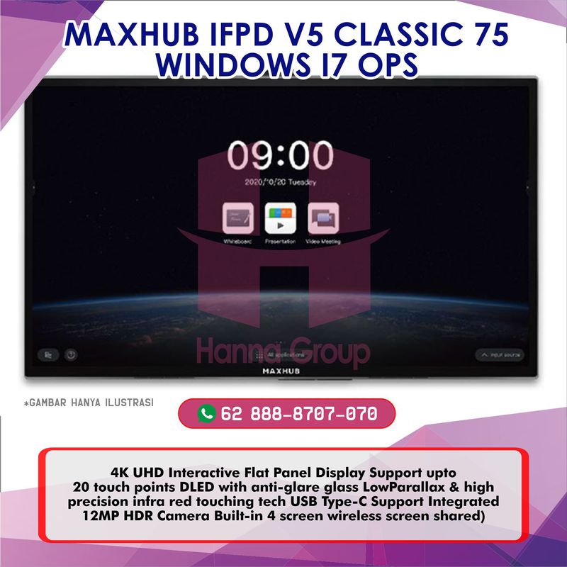 MAXHUB IFPD V5 CLASSIC 75 + WINDOWS I7 OPS