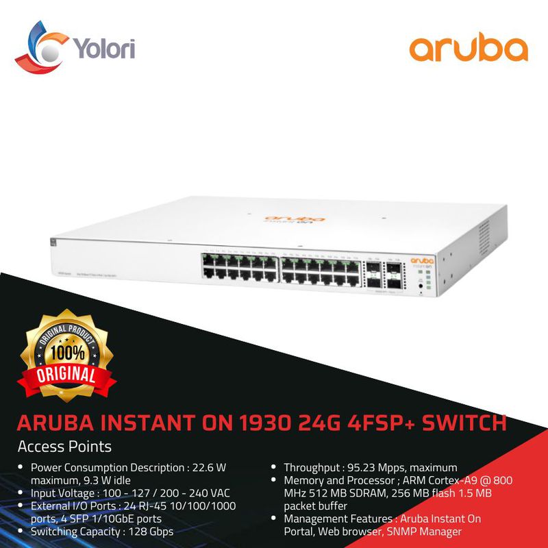 Aruba JL682A Instant On 1930 24G 4FSP+ Switch