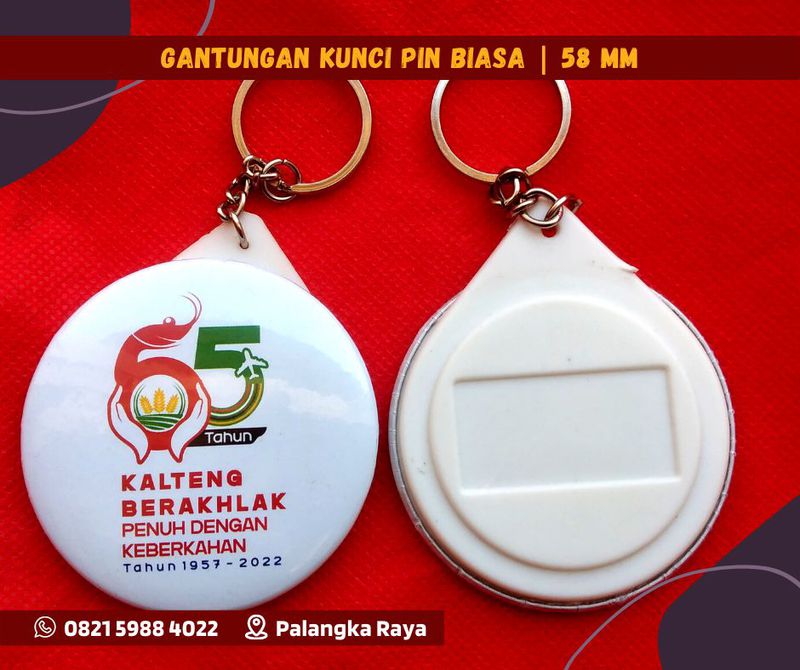 Gantungan Kunci Pin Biasa 58mm