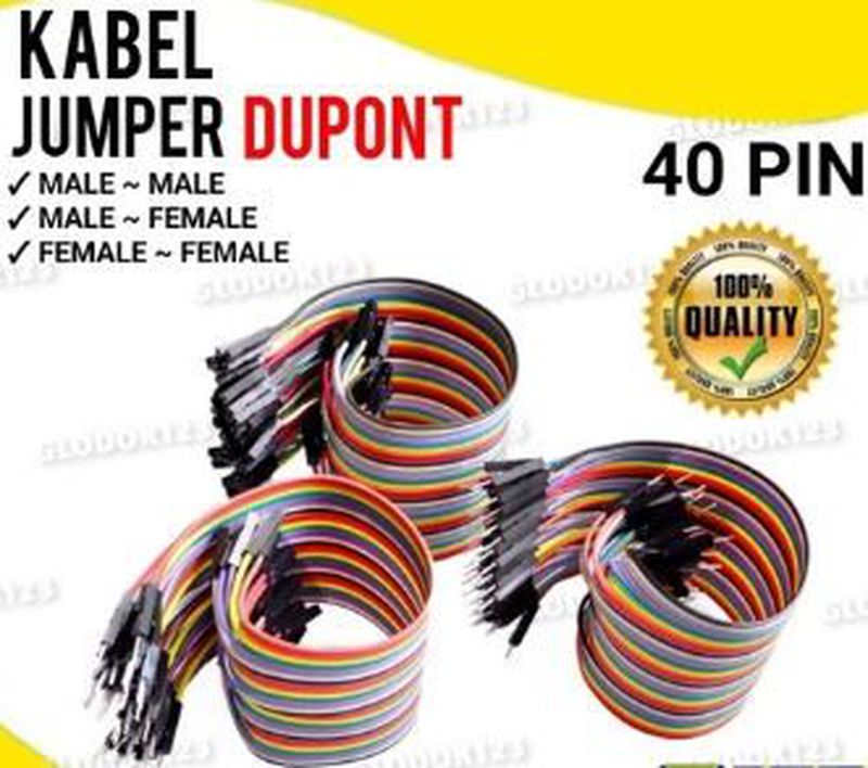 40Pcs Jumper Cable Kabel 20cm Male to Male, Female to Female Arduino ...
