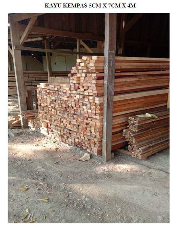 Kayu Kempas 5cm x 7cm 4 m per batang