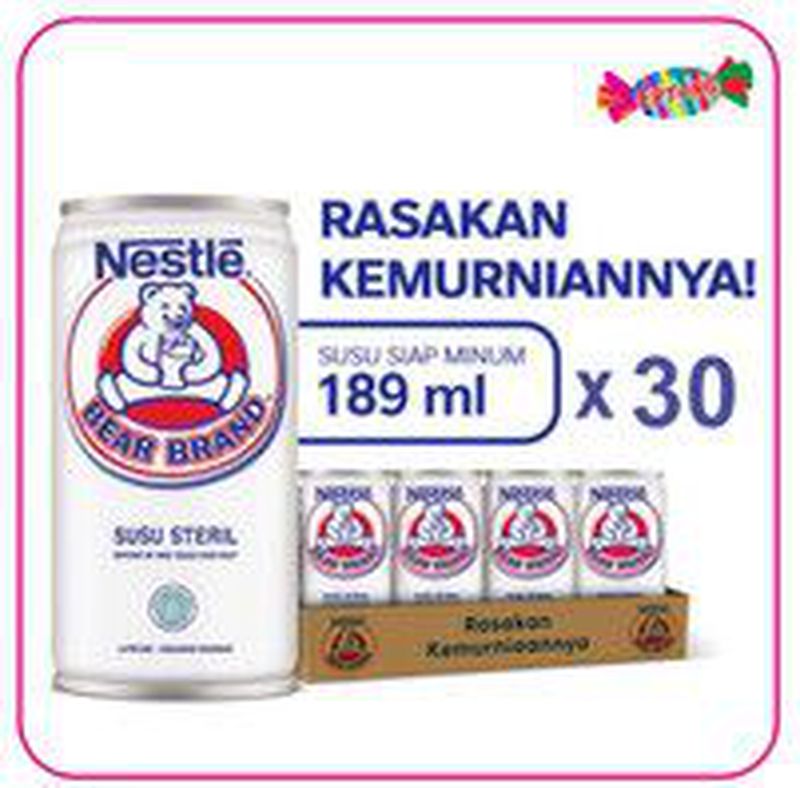 Nestle Bear Brand - (Susu Beruang) - 189 ml x 30pcs - 1 Dus