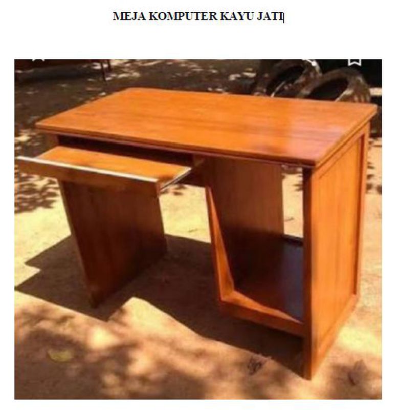 MEJA KOMPUTER KAYU JATI