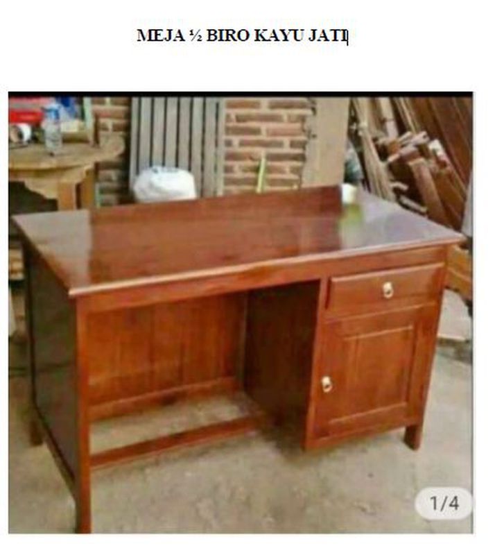 MEJA ½ BIRO KAYU JATI