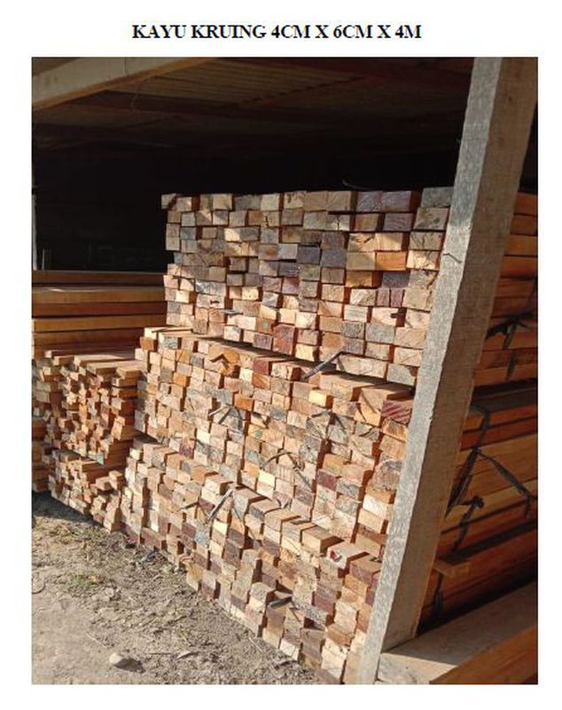Kayu kruing 4cm x 6cm x 4m per kubik