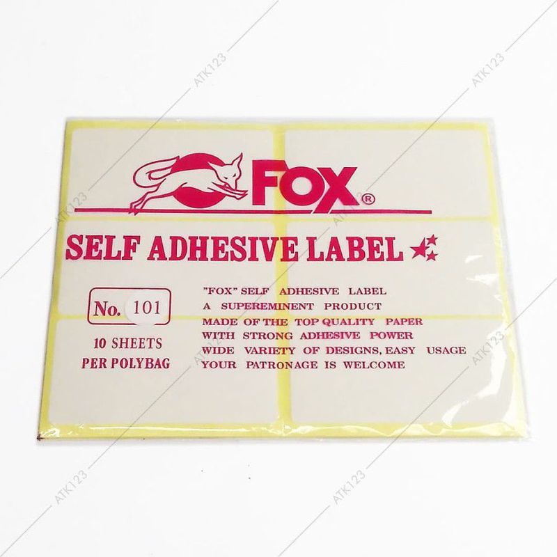 Kertas / Label Stiker Fox No. 101