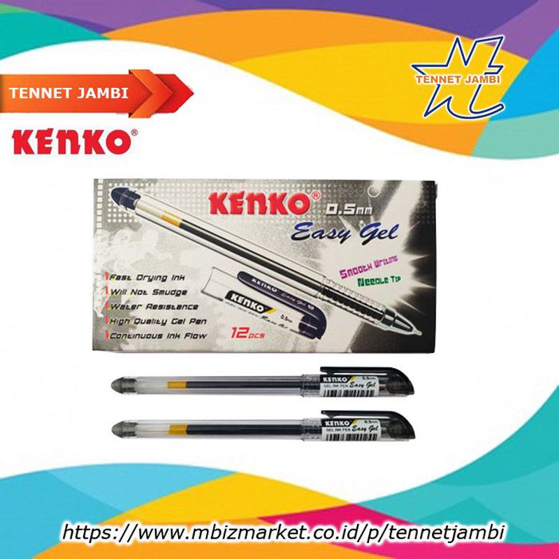 Pen Kenko Easy Gel 0.5 Mm (Per Lusin) - Hitam