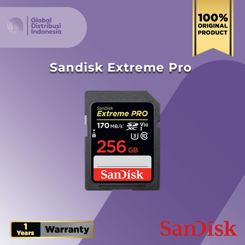 Sandisk Extreme Pro SDXC UHS-1 170mbps 256Gb