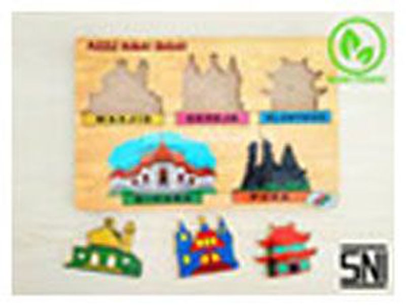 Puzzle PAUD kayu (Tema Pembelajaran, Agama)