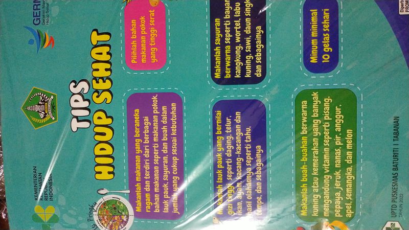 stiker tips hidup sehat (puskesmas Baturiti l)