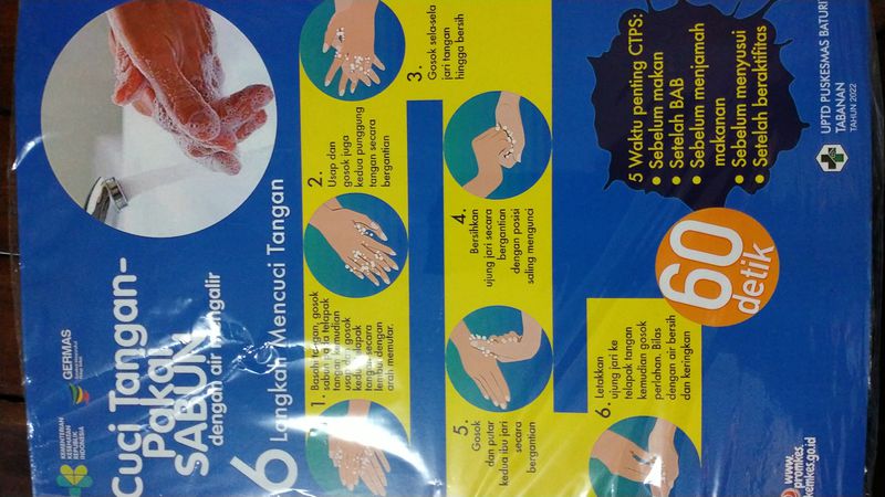 Sticker Cuci Tangan Pakai Sabun (Pusekesmas Baturiti l)