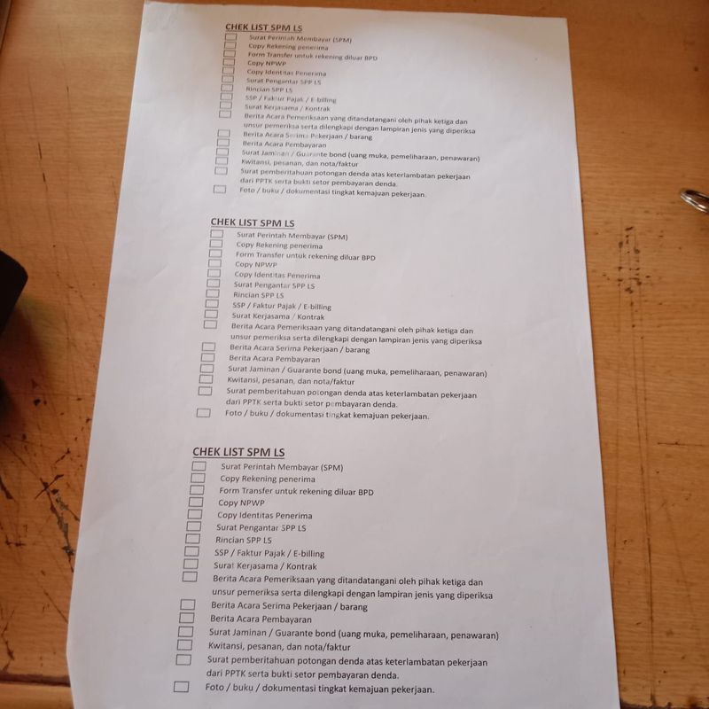 Check List SPM LS