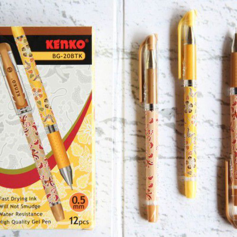 Pulpen / Pena KENKO GEL PEN BG 20 BATIK BLACK - 1 PCS