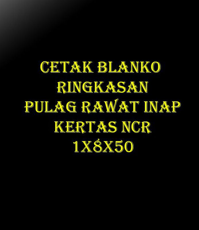 CETAK BLANKO RINGKASAN PULANG RAWAT INAP KERTAS NCR 1X8X100