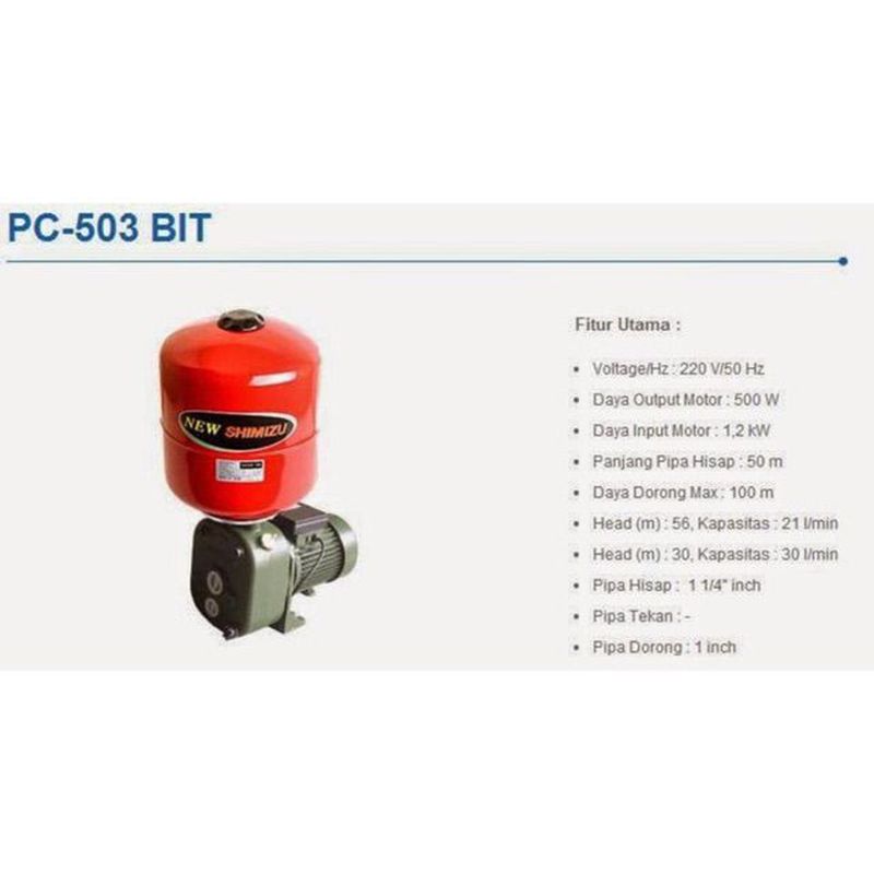 Pompa air Shimizu Daya Hisap 50 Meter