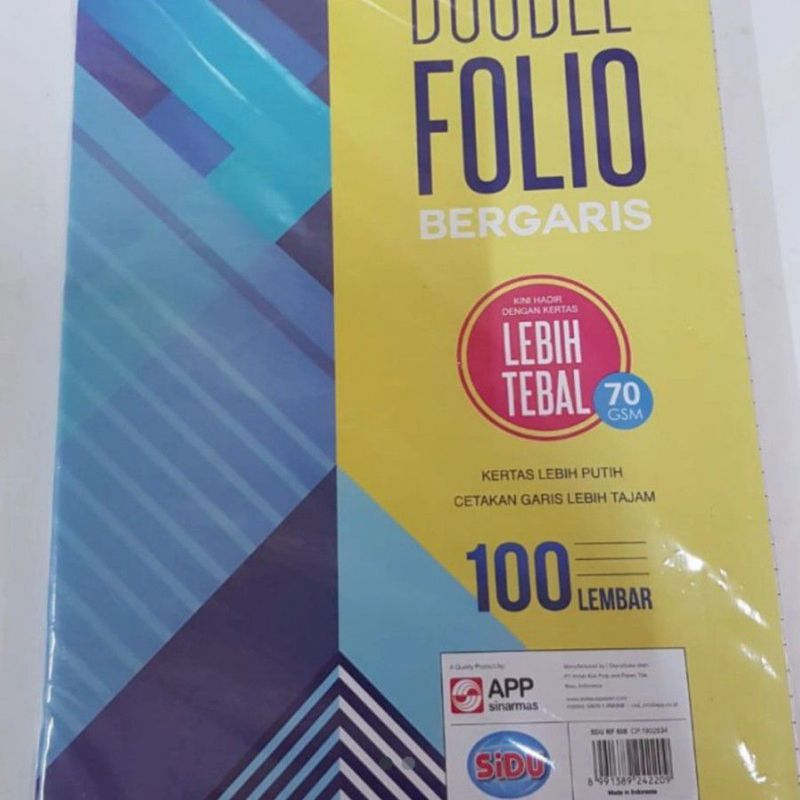 Kertas Double Folio Bergaris SIDU 100 Lembar