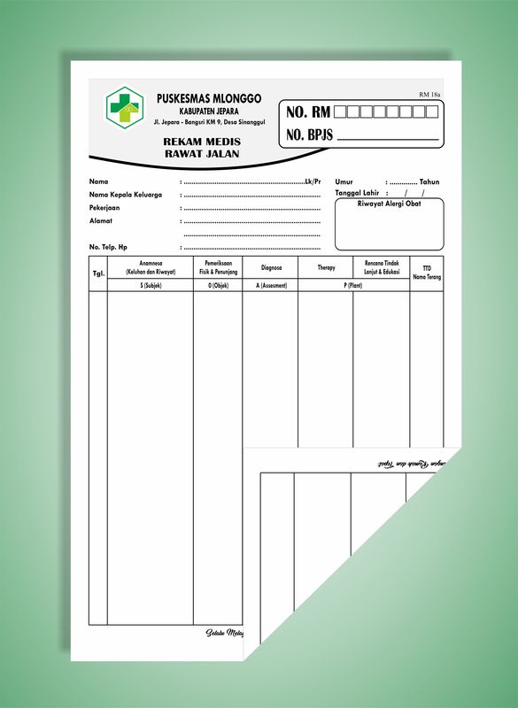 Kartu Rawat Jalan UPTD PUSKESMAS MLONGGO