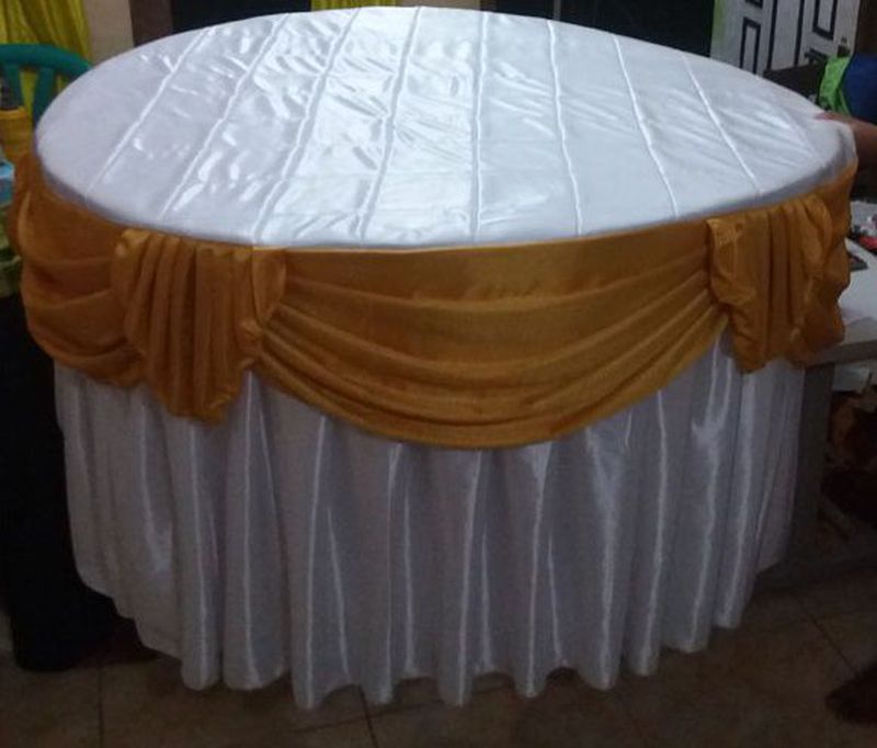 Cover Meja Bulat - Biru