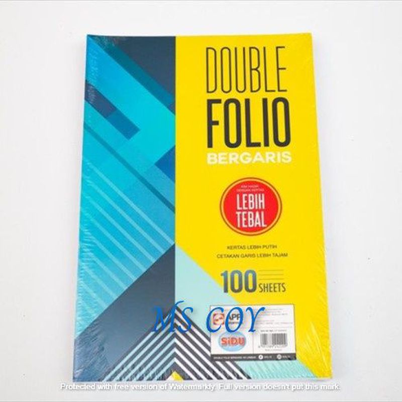 KERTAS DOUBLE FOLIO SIDU 100 LEMBAR