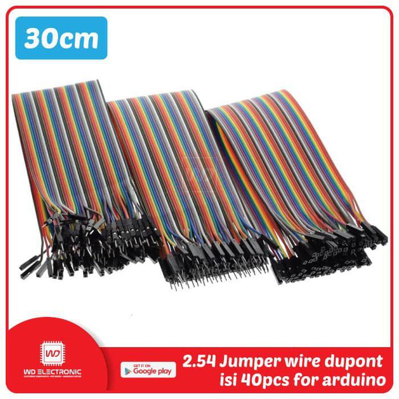 30Cm Kabel Jumper Arduino Cable Dupont 30Cm Isi 40Pcs 2.54Mm - Female ...