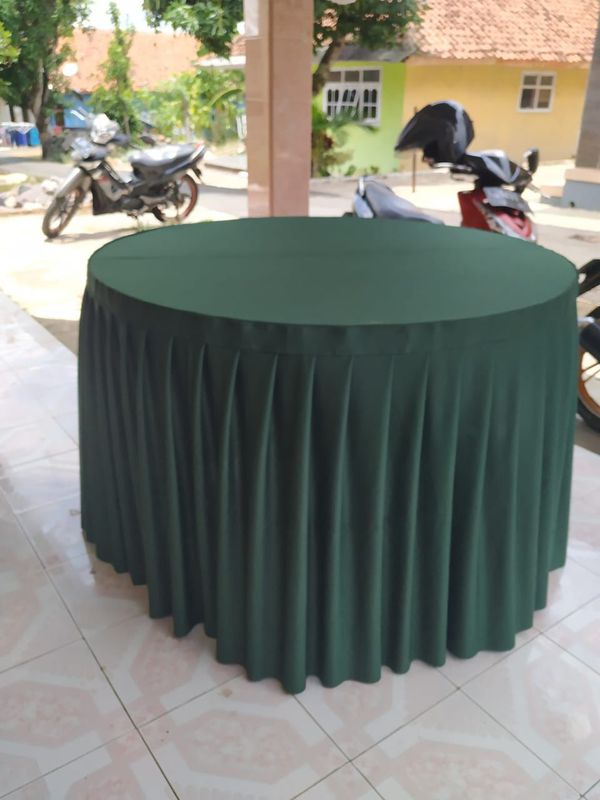Cover Meja Bulat - Biru - Rampel