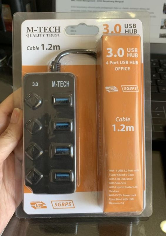 USB HUB M TECH 3.0 CABLE 1.2m 4 Port
